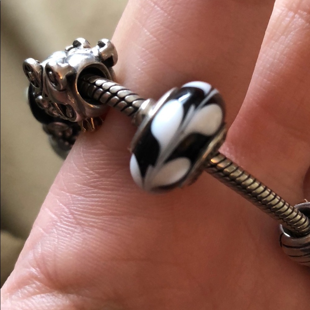 Pandora Murano Glass Black And White - Gem